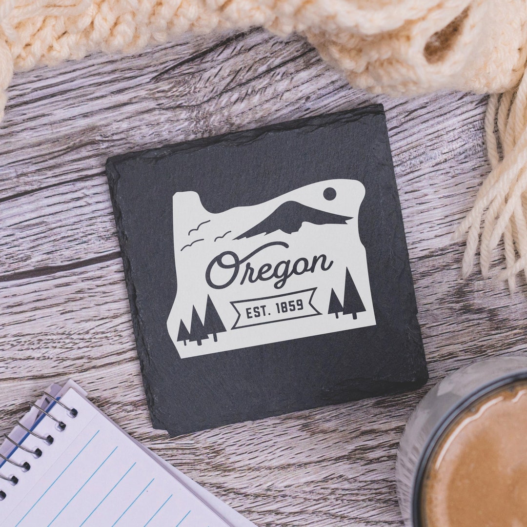 Oregon State Coasters, Housewarming Gift, Custom Stone Coaster, Oregon ...
