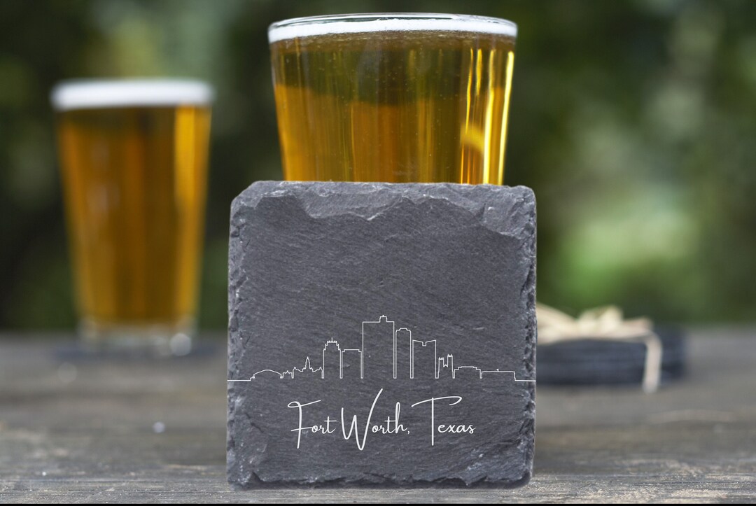 Fort Worth Skyline Coasters, Housewarming Coaster, Fort Worth Skyline ...
