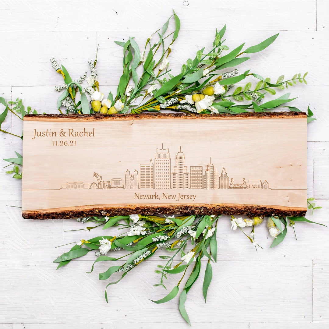 Newark Skyline Sign, Skyline Wall Art, Personalized Sign for Couples ...