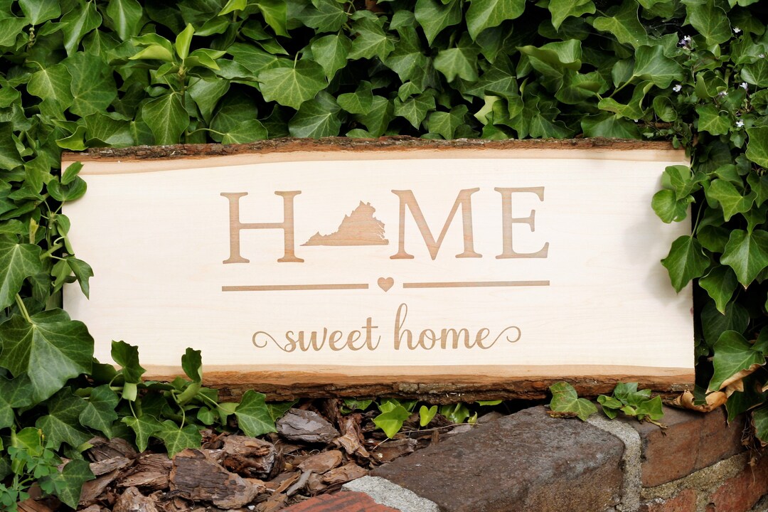 Virginia Home Sweet Home Wood Sign, New Home Gift, Home Decor, Virginia ...