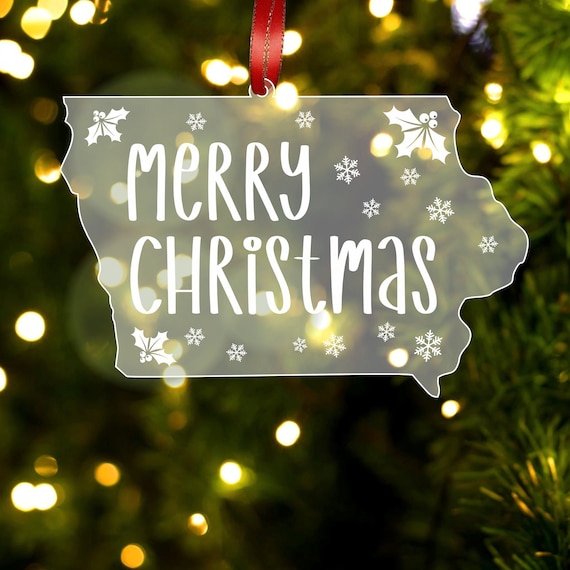 Iowa Christmas Ornament Iowa State Gift Iowa Gifts Iowa - Etsy