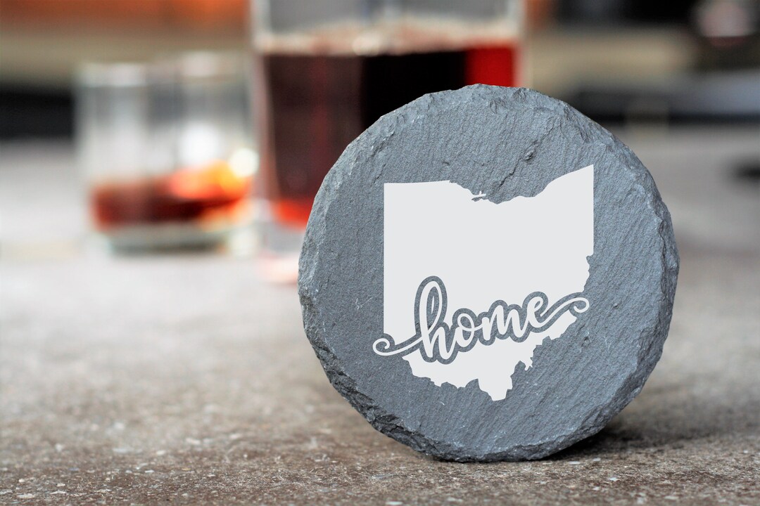 Ohio State Coasters, Housewarming Gift, Custom Stone Coaster, Slate ...