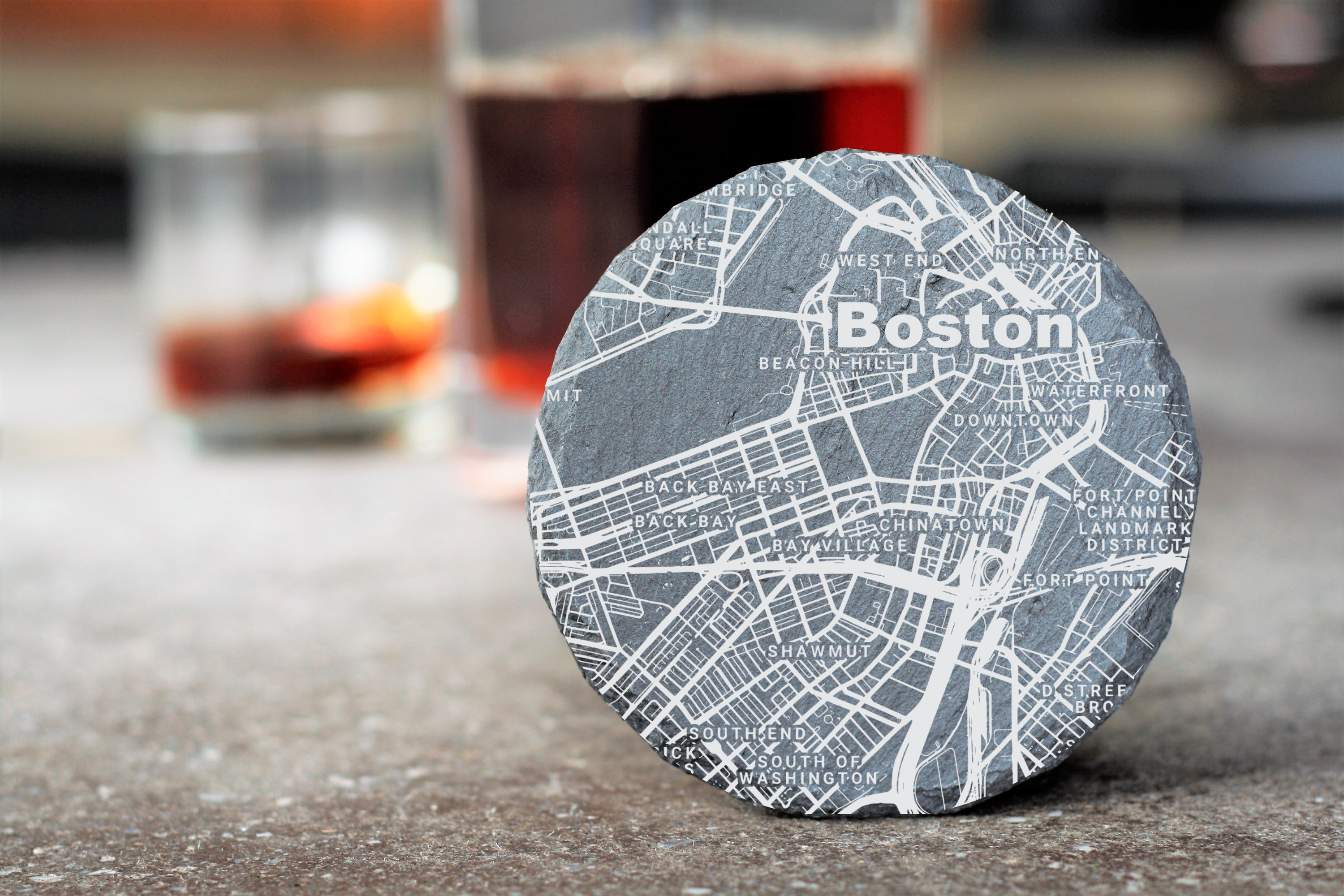 Boston Street Map Coasters Boston Decor Housewarming Boston | Etsy