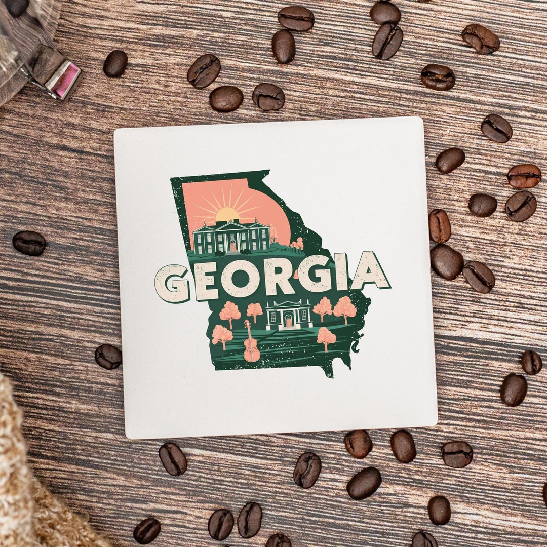 Georgia State Coasters, Housewarming Gift, Ceramic Coaster, Georgia ...