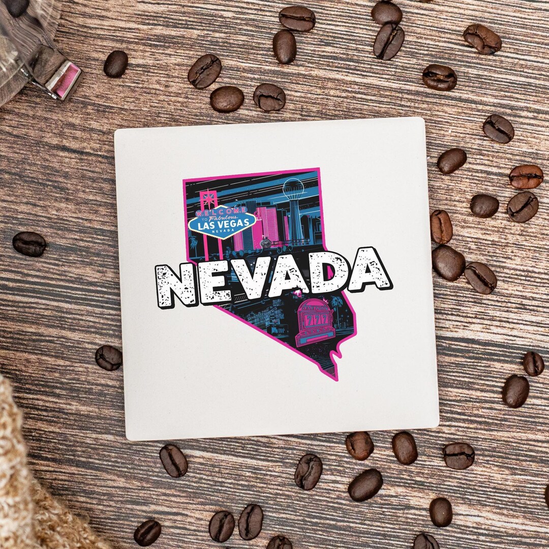 Nevada State Coasters, Housewarming Gift, Ceramic Coaster, Nevada Decor ...