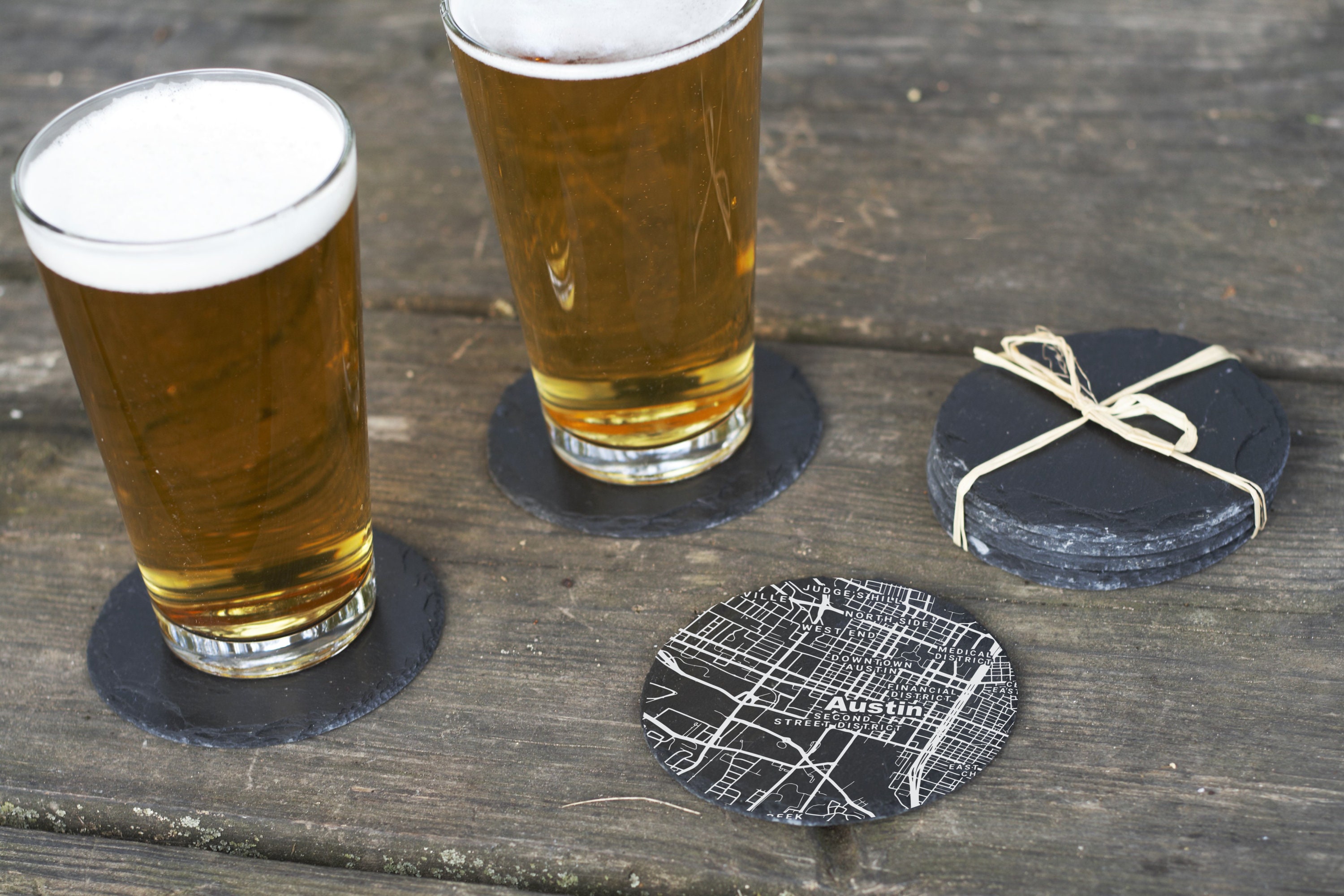 Austin Map Coasters Austin Texas Decor Housewarming Austin - Etsy
