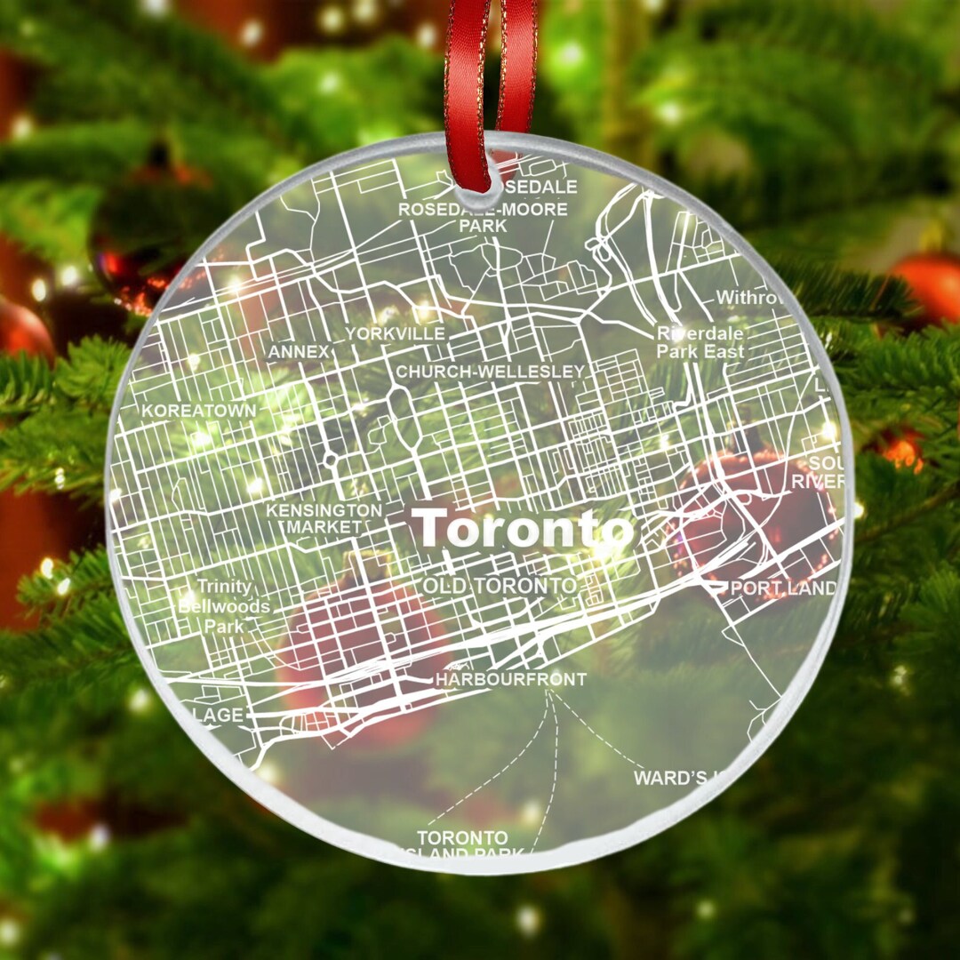 Toronto Map Ornament, Toronto Canada Gift, New City, Toronto Christmas ...