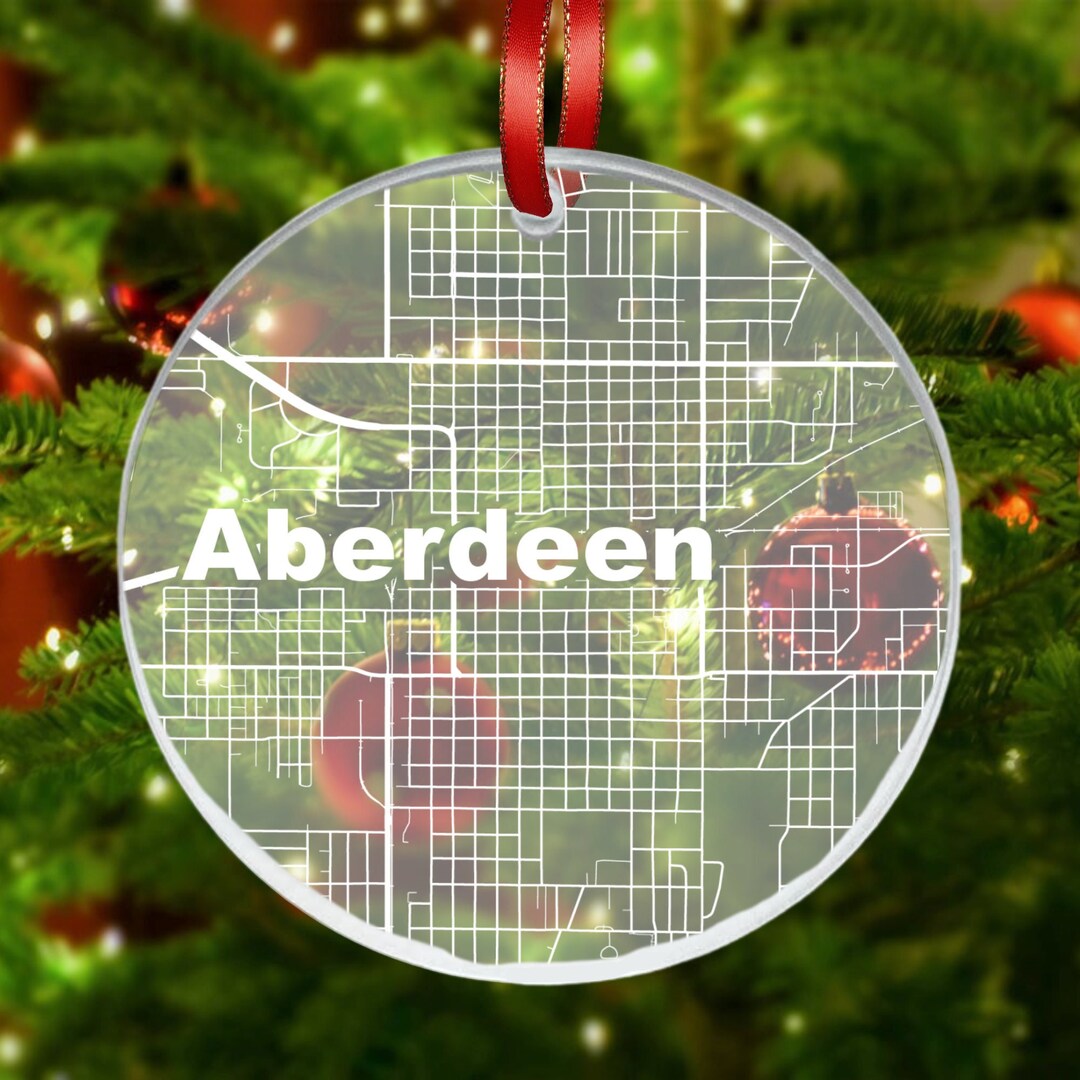 Aberdeen SD Street Map Ornament, Aberdeen SD Gift, New City, Aberdeen ...