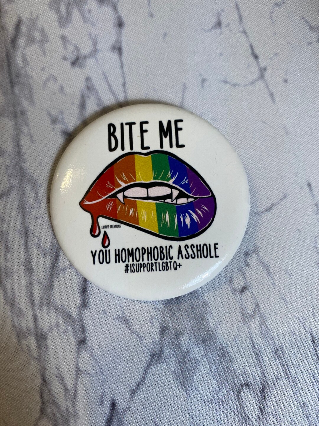 Pride “bite Me” Button - Etsy