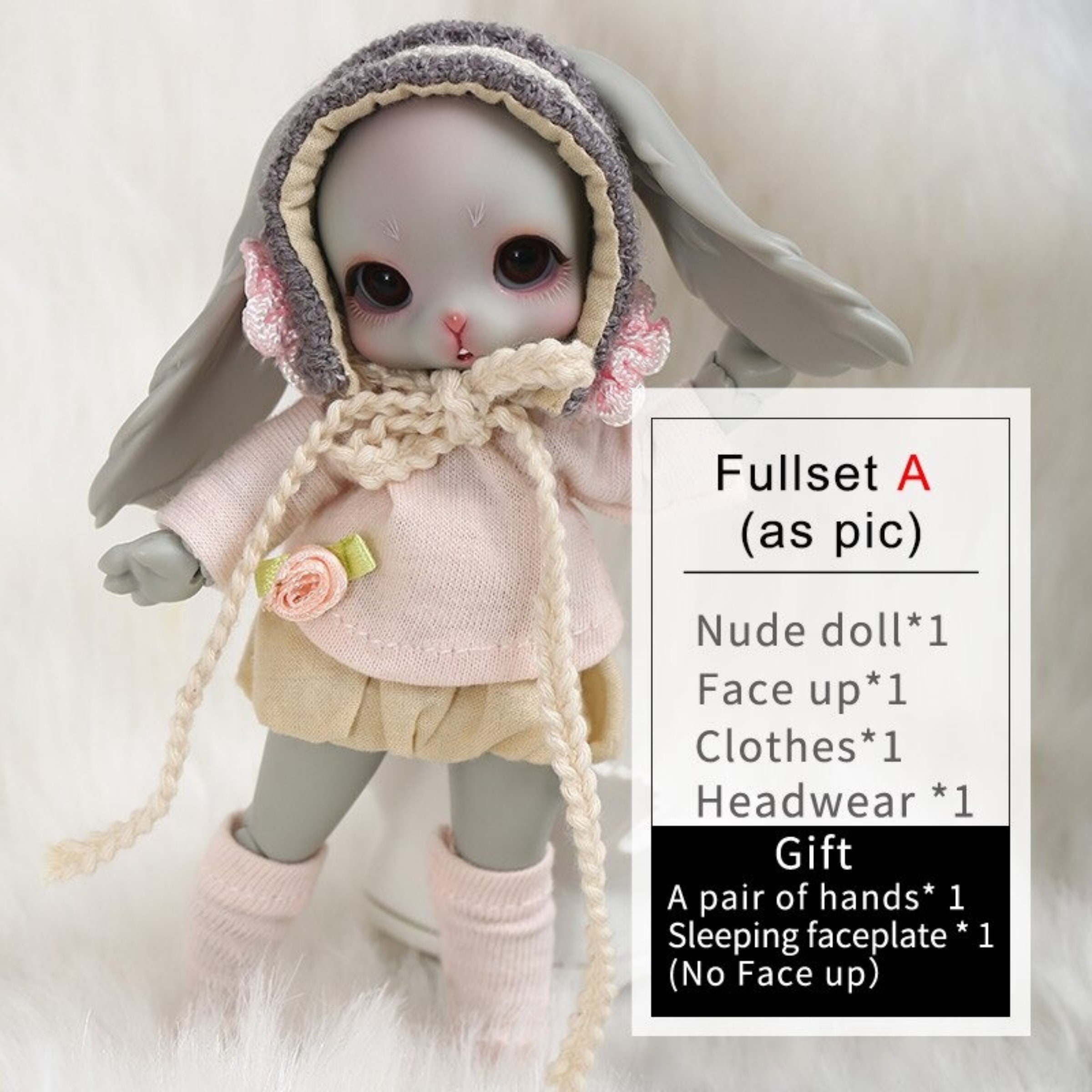 Tiny BJD Doll Full Set 1/8 Rabbit BJD Fullset Bunny Posable - Etsy