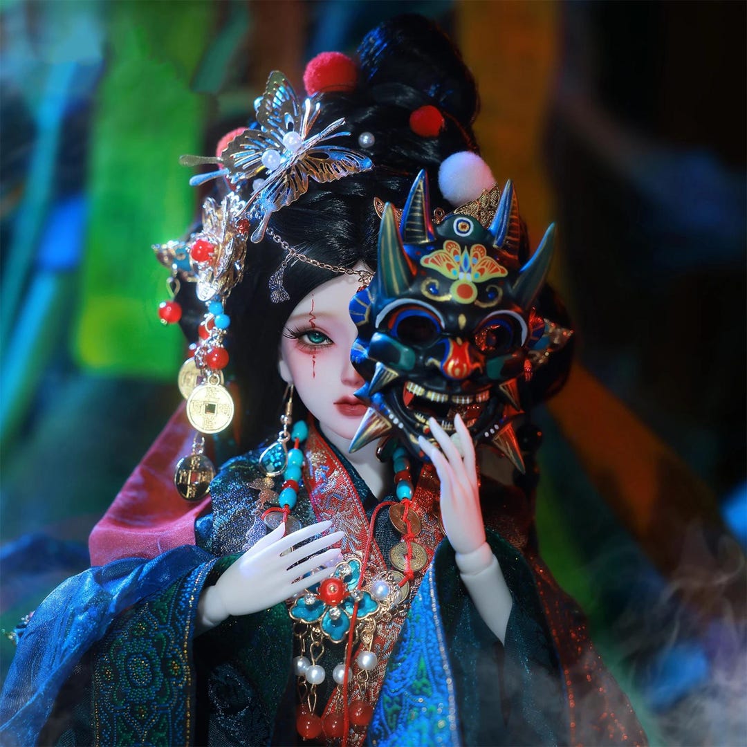 BJD Doll 1/4 Full Set: Resin Ritual Dancer With Samurai Mask - Etsy