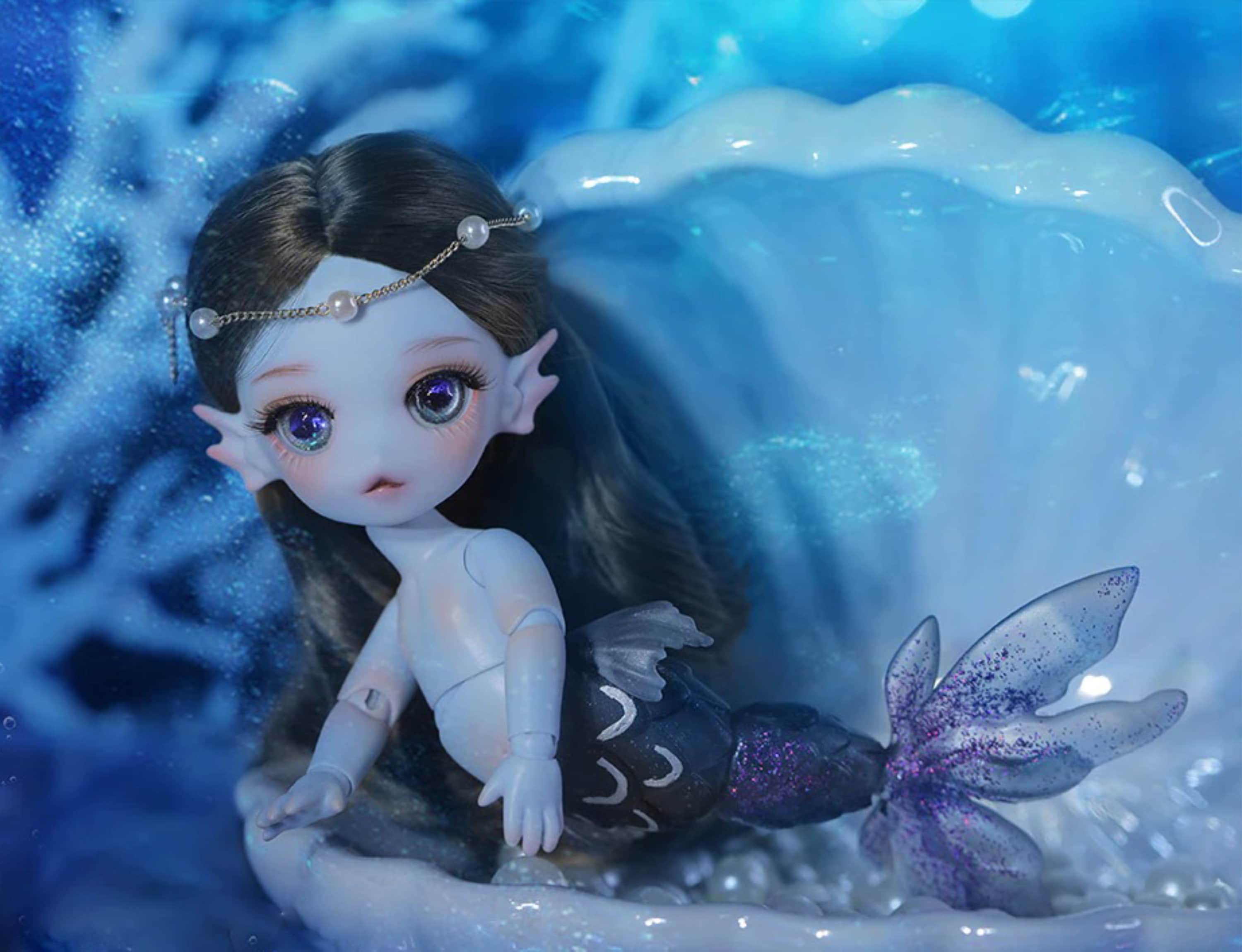 Tiny BJD Doll Full Set 1/12 Mermaid BJD Fullset Posable Art - Etsy