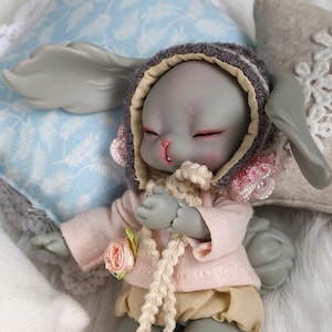Tiny BJD Doll Full Set 1/8 Rabbit BJD Fullset Bunny Posable Art Doll ...
