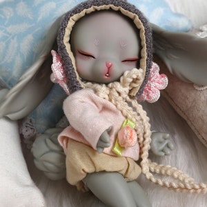 Tiny BJD Doll Full Set 1/8 Rabbit BJD Fullset Bunny Posable Art Doll ...