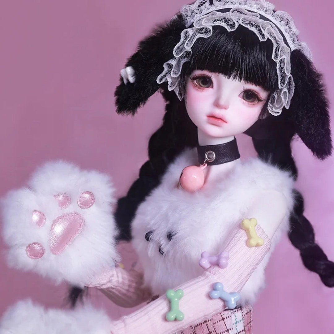 BJD Doll Full Set 1/4 BJD Fullset Posable Art Doll Ball Jointed Dolls Kawaii Outfit Soft Kitty ...
