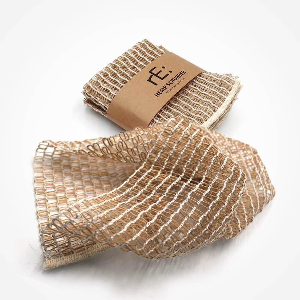 HEMP SCRUBBER (3 Pk) for Kitchen and Bath, Eco-friendly, 100% Hemp ...