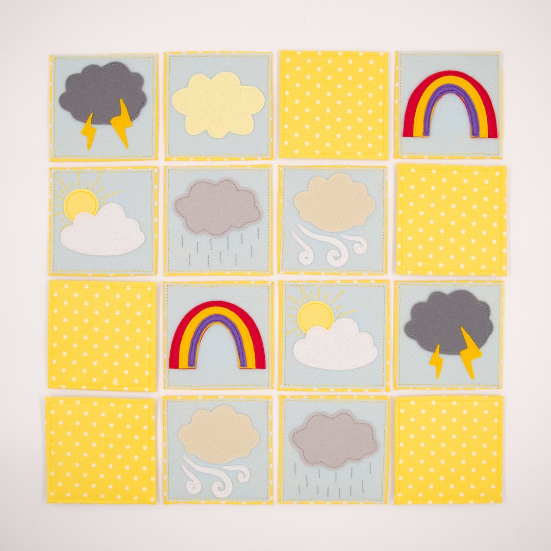 Felt Memory Game With Weather Theme, Educational Toy for Kids - Etsy