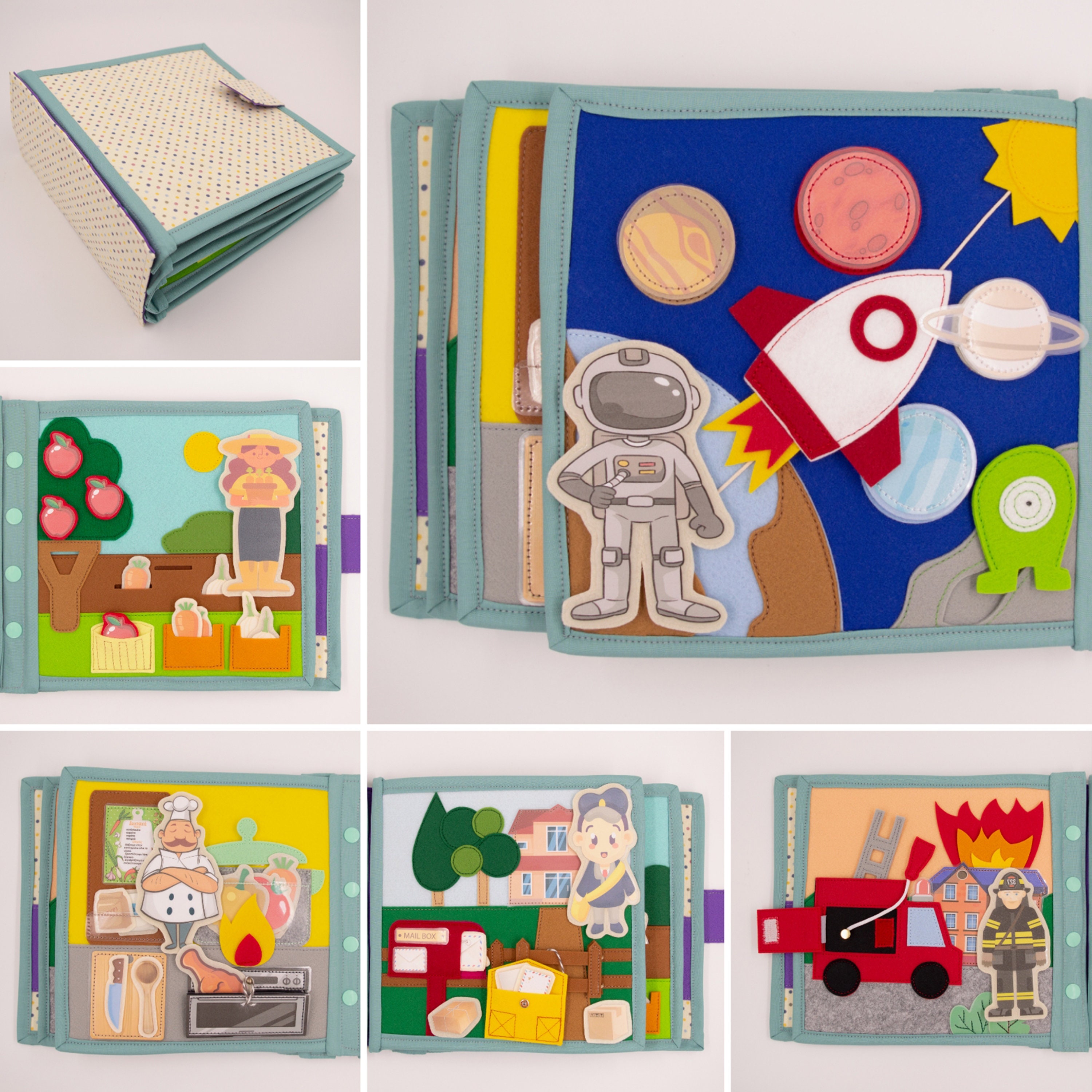 Quiet Felt Book Profession, Felt Busy Book, Educational Soft Book for ...