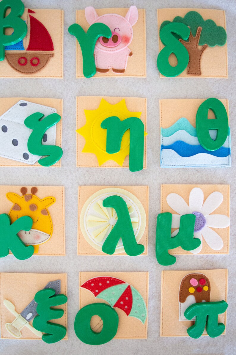 Greek Alphabet Felt Learning Game, Matching Toy, Learn Alphabet - Etsy