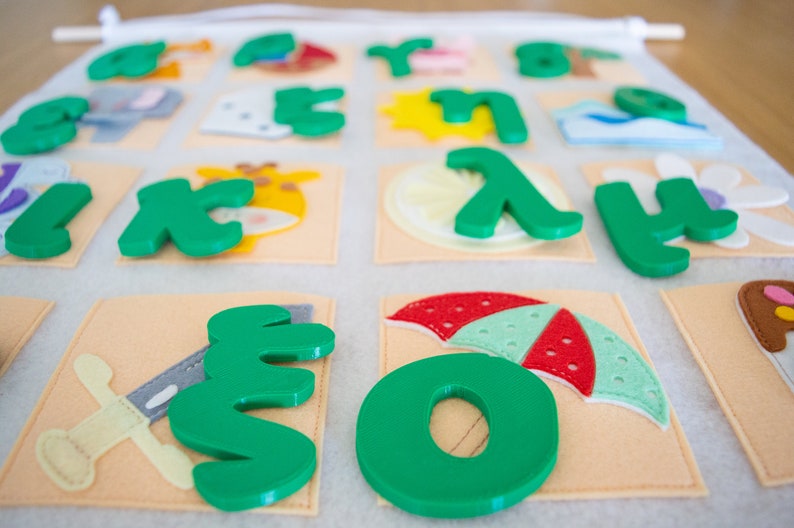 Greek Alphabet Felt Learning Game, Matching Toy, Learn Alphabet - Etsy