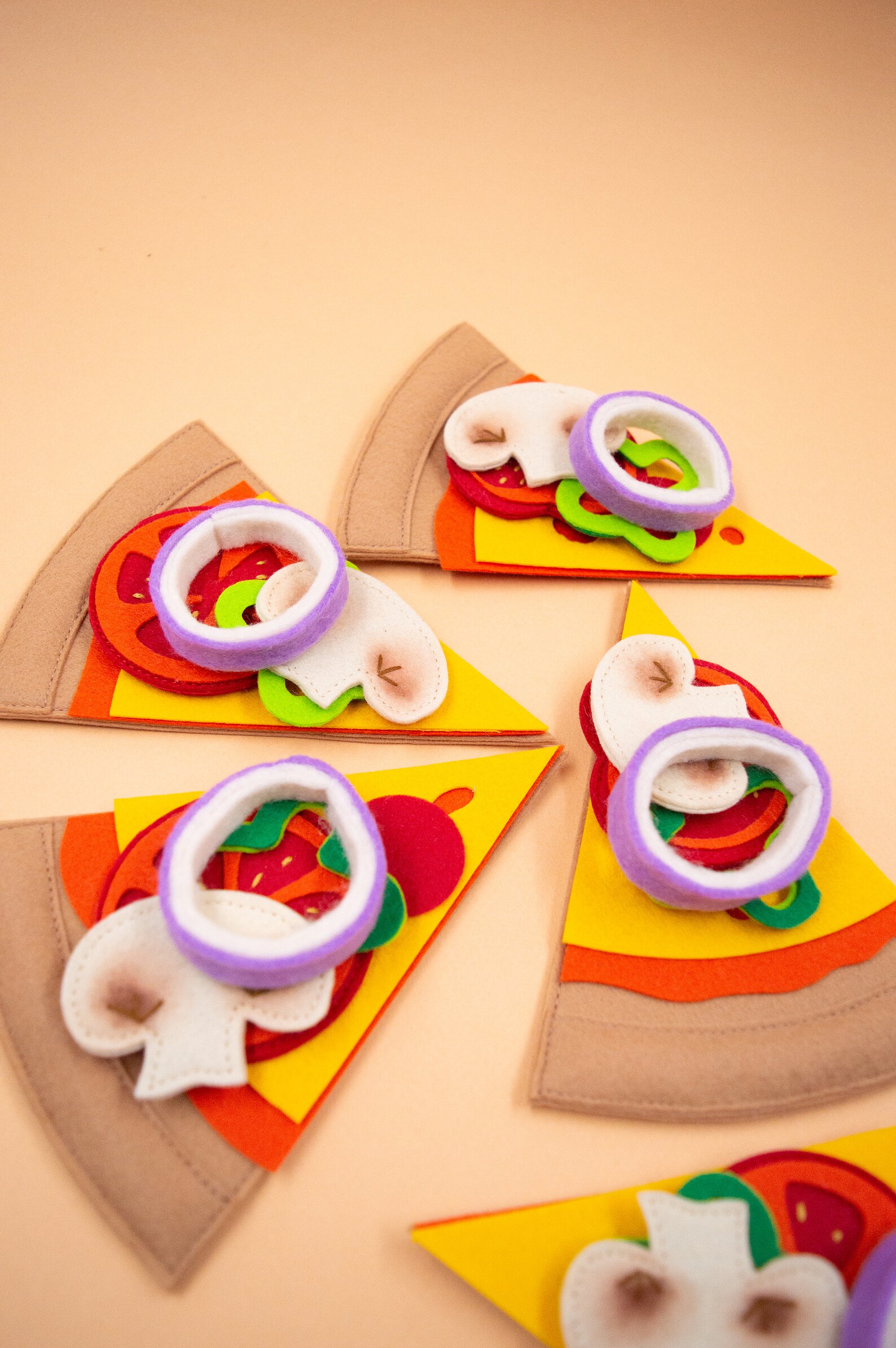 Felt Pizza Food Set 8 Slices With Toppings Felt Food - Etsy
