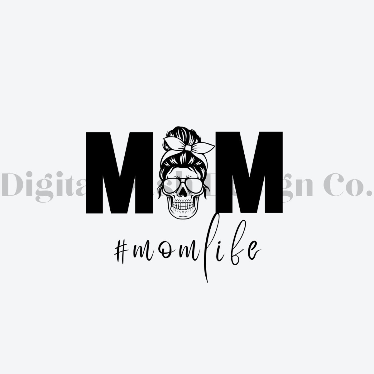 Messy Bun Mom Life Skull Svg Instant Download Svg Png Cricut