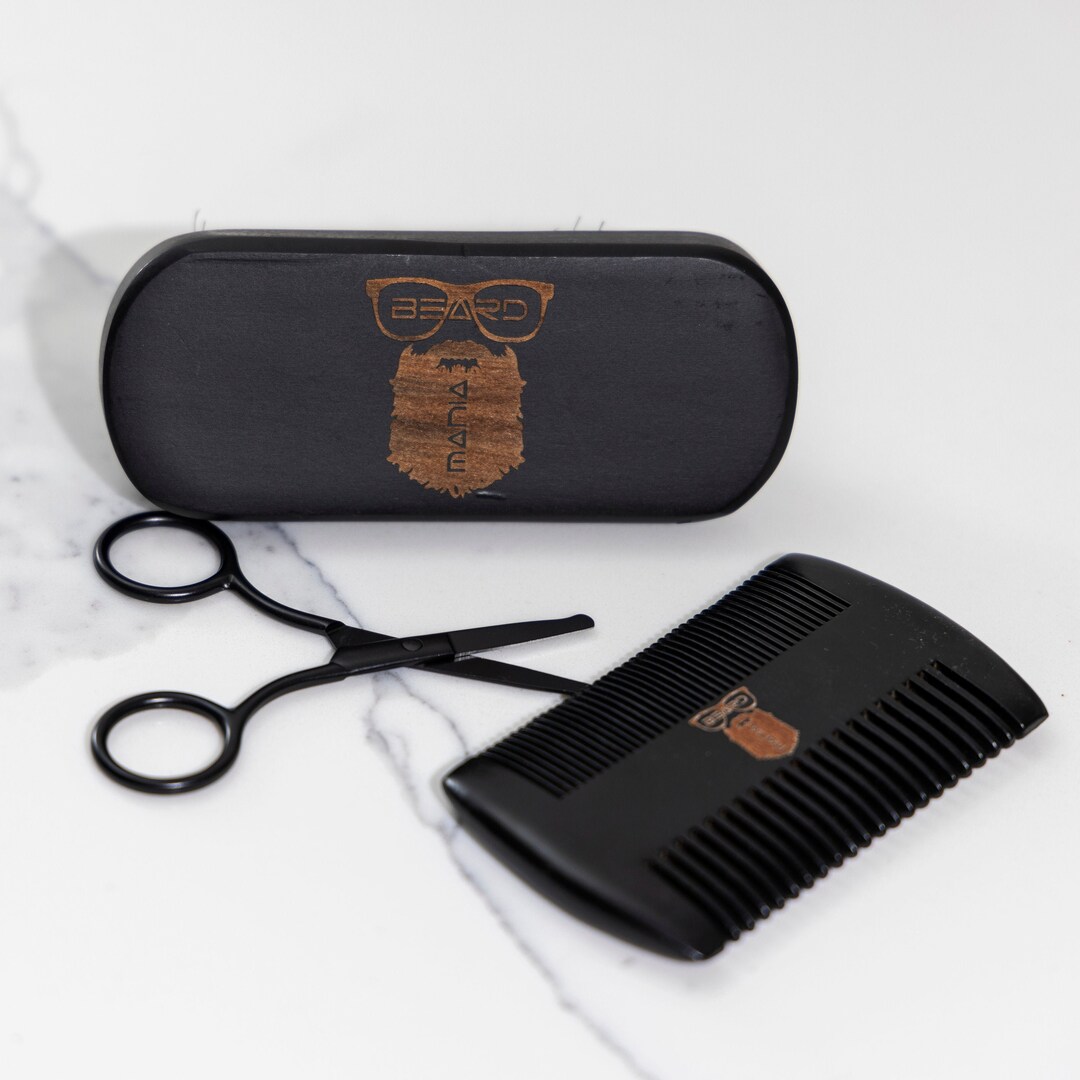 Beard Grooming Kit: Brush, Comb & Scissors - Etsy