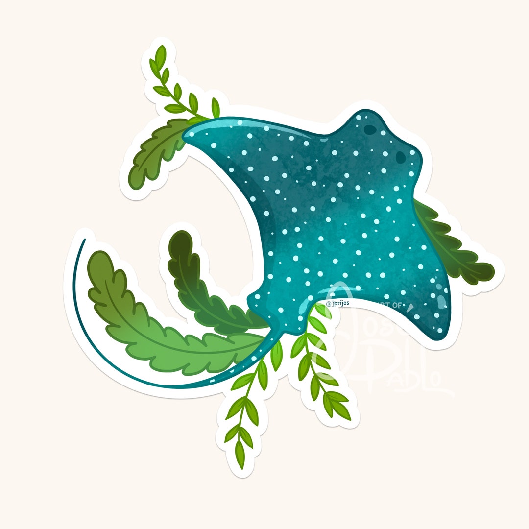 Kawaii Stingray Sticker~ Kawaii Vinyl Stickers~ ~ Holographic Vinyl ...