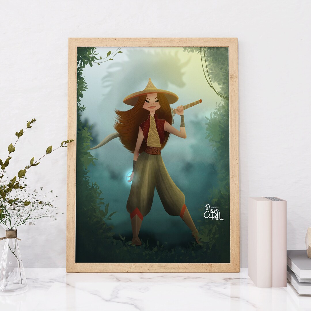 Raya Art Print Disney Princess Wall Art Disney Princess Art - Etsy