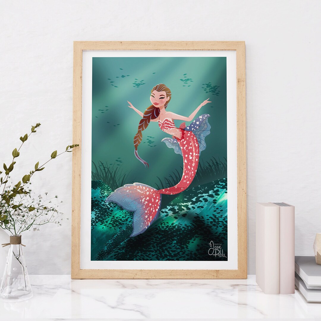 Perla~ Mermaid Art Print ~ Little Mermaid~ Mermaid Wall Decor~ the ...