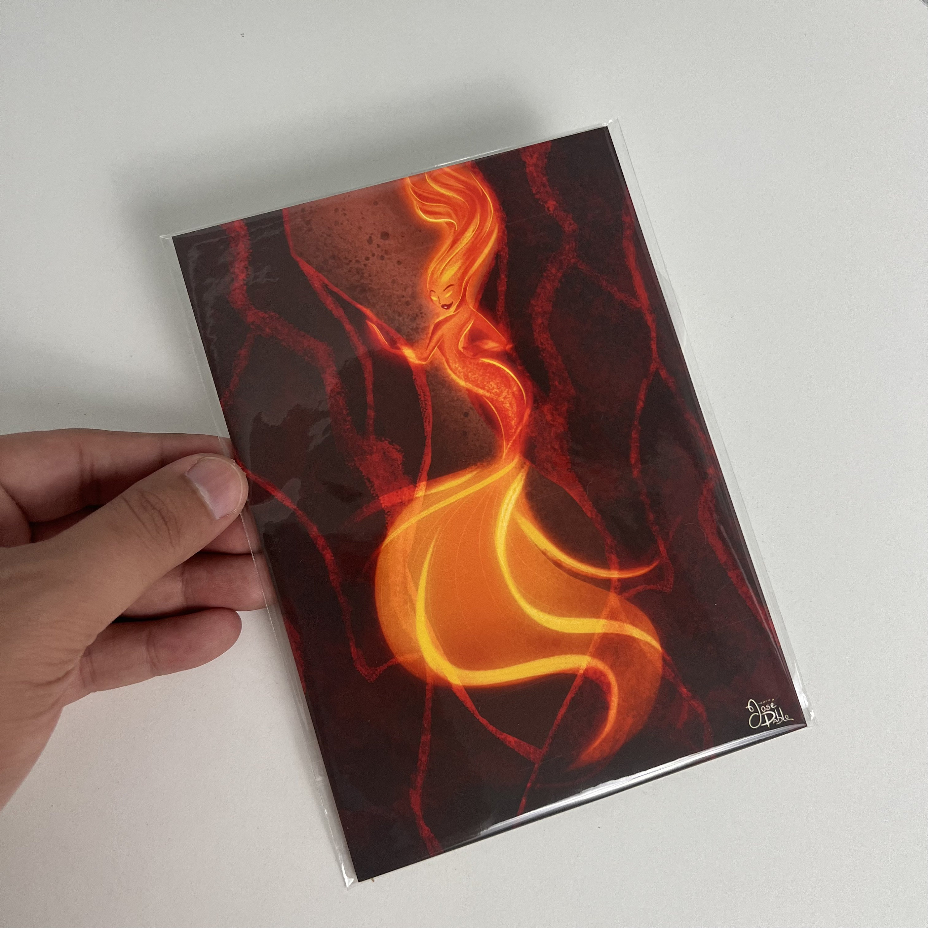 Elemental Fire Mermaid Wall Art Print: Mystical Ocean Siren ...