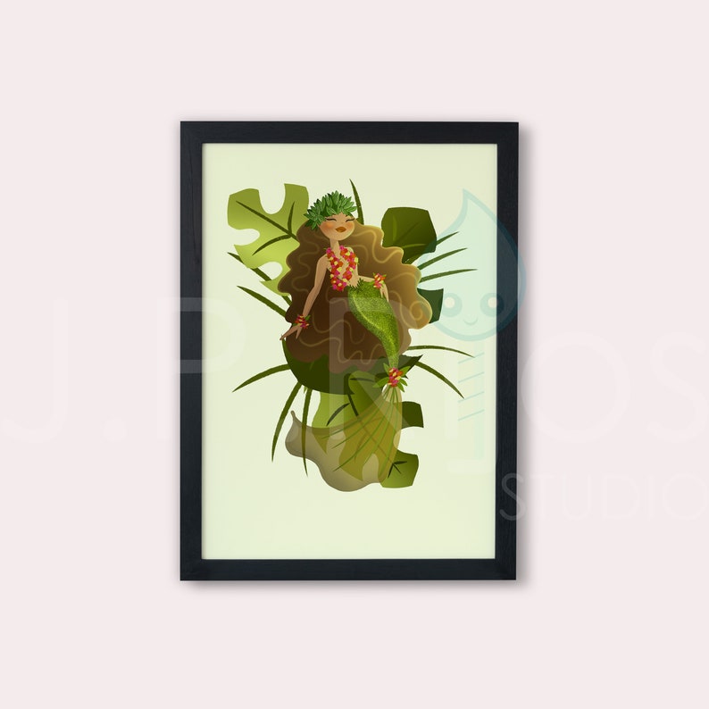 Mermaid Art Print ~ Mermaid~ Mermaid Wall Decor~ Black Mermaid - Etsy