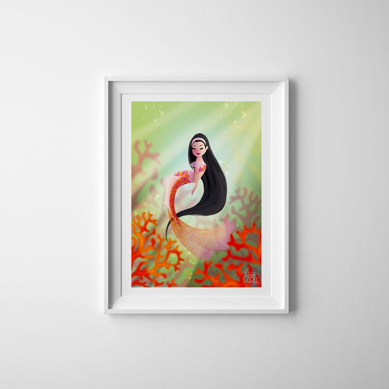 Mala Mermaid Art Print Little Mermaid Mermaid Wall Decor - Etsy