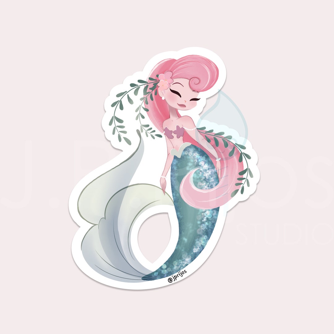 Pink Pastel Mermaid Sticker~ Mermaid~ Mermaid Art~ Mermay - Etsy