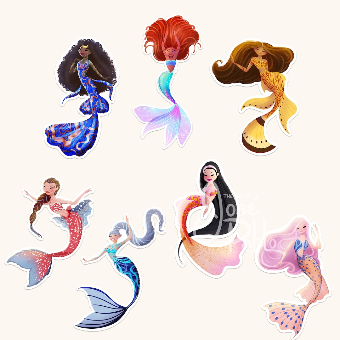 The Little Mermaid Stickers Princess Ariel Mermaid Art Mermay - Etsy