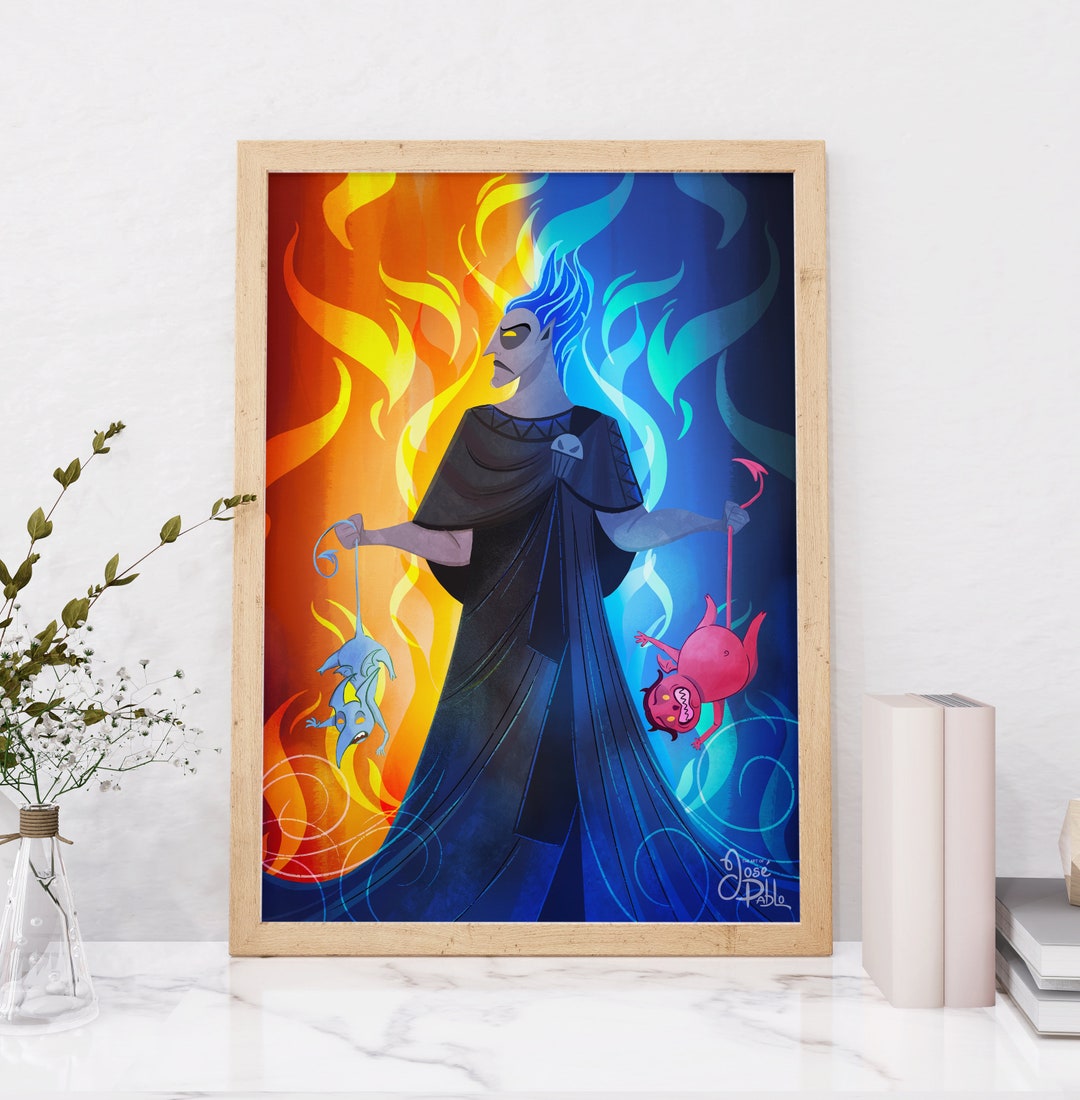 Disney Hades Villains Wall Art: Pain and Panic Hercules Antagonist ...