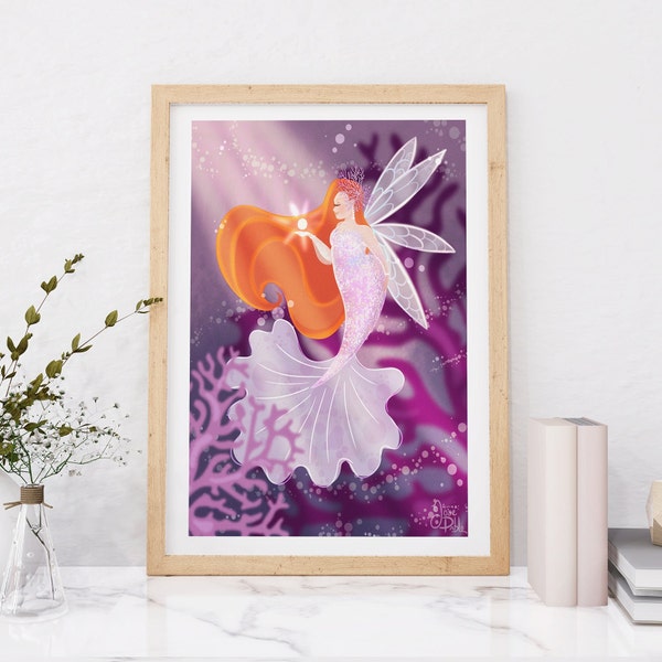 Chubby Mermaid Wall Art - Etsy