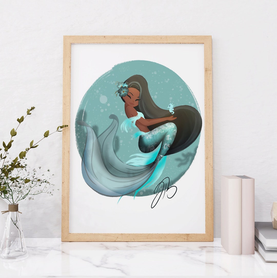 Turquoise Tropical Mermaid~ Mermaid Art Print ~mermaid Nursery~ Mermay ...