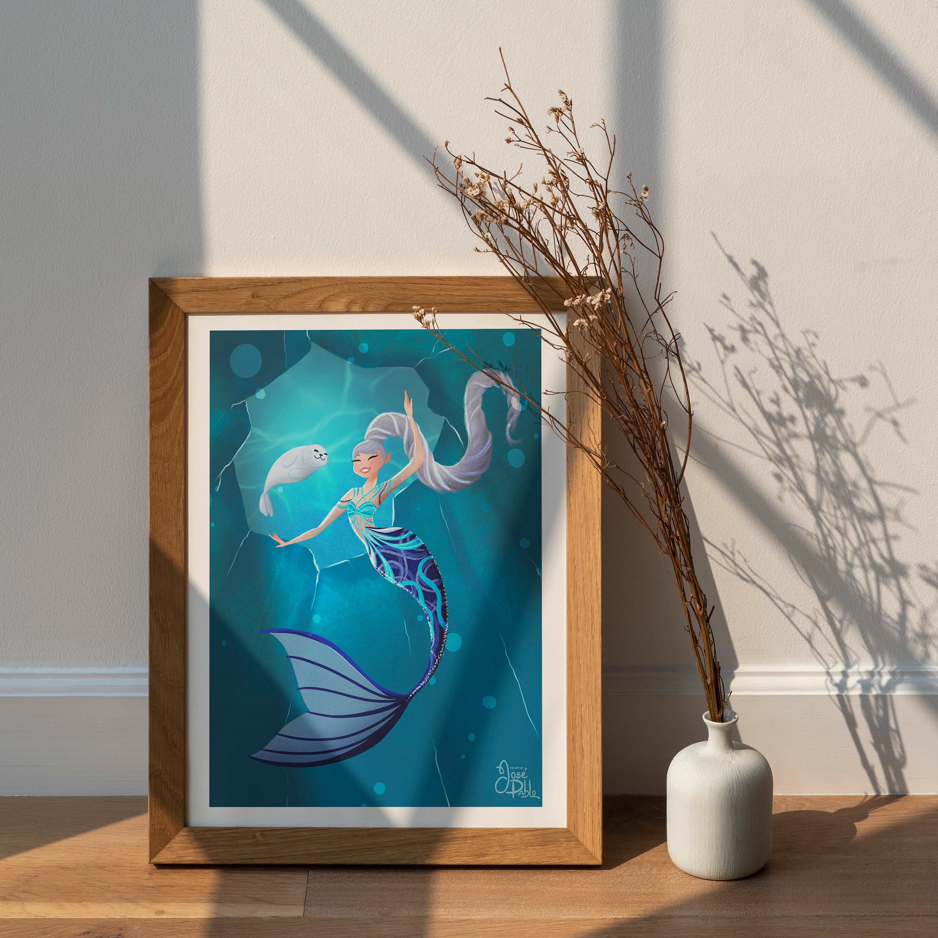 Karina Mermaid Art Print Little Mermaid Mermaid Wall Etsy