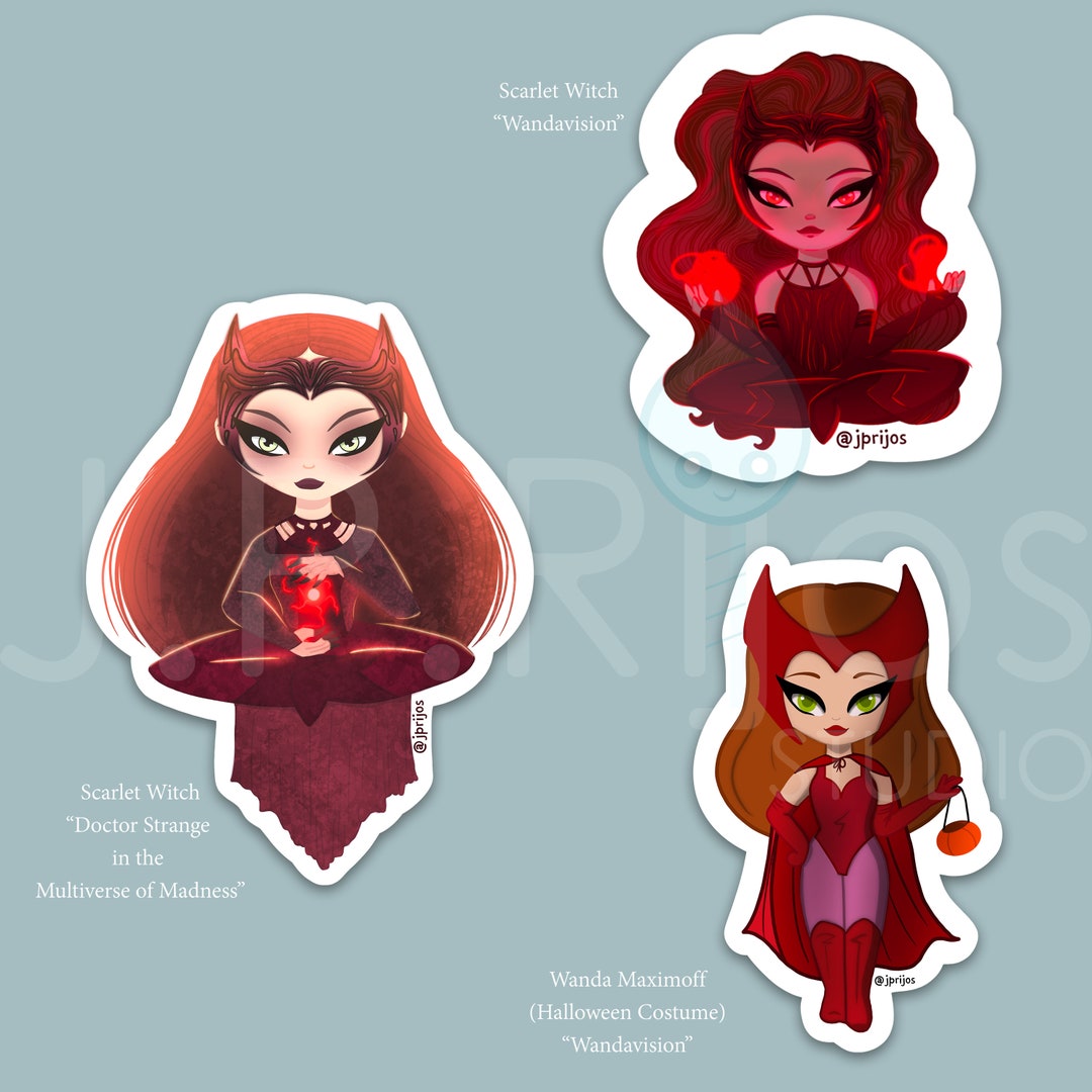 Scarlet Witch Wanda Maximoff Wandavision Marvel Superhero Chibi Cute ...