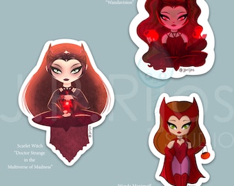 Wandavision Chibi Sticker Wanda Maximoff Scarlet Witch Designed by ...