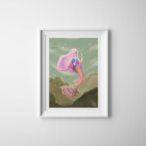 Caspia~ Mermaid Art Print ~ Little Mermaid~ Mermaid Wall Decor~ the ...