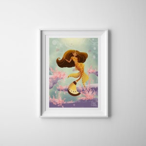 Indira Mermaid Art Print Little Mermaid Mermaid Wall Decor the Little ...