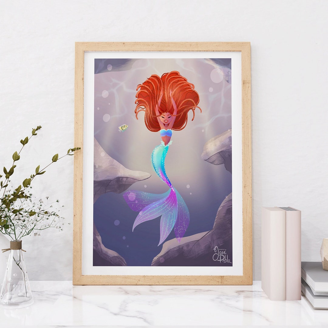 Ariel~ Mermaid Art Print ~ Little Mermaid~ Mermaid Wall Decor~ the ...