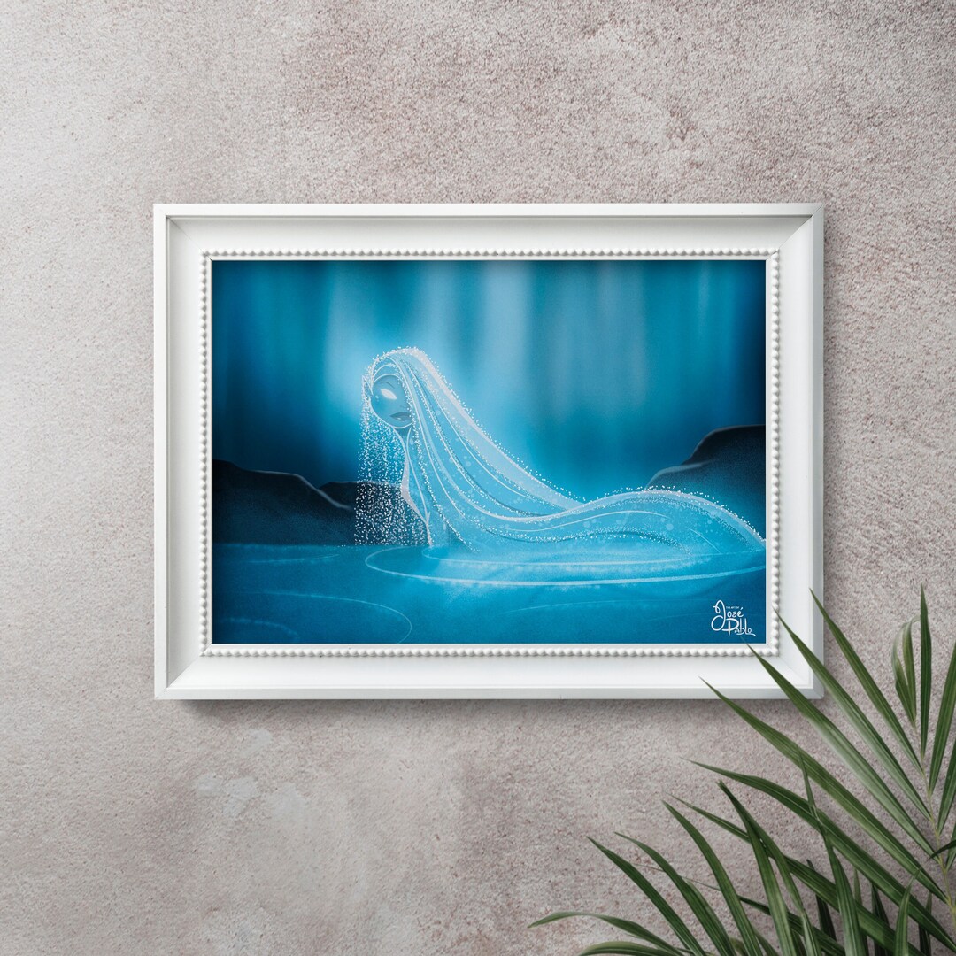 Elemental Water Mermaid Art Print African American Mermaid Mermaid Wall ...