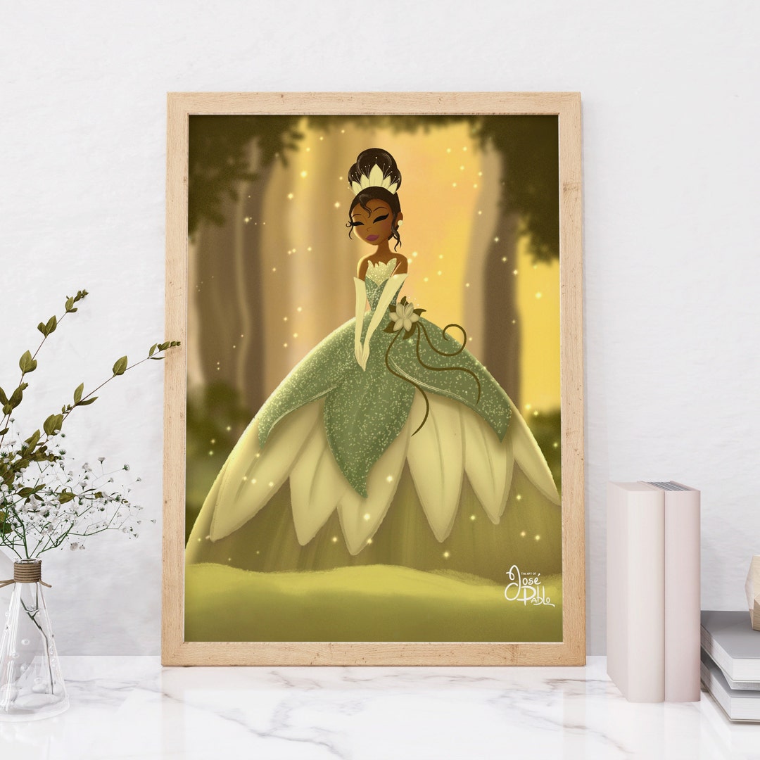 Princess Tiana Art Print Disney Princess Wall Art Disney - Etsy