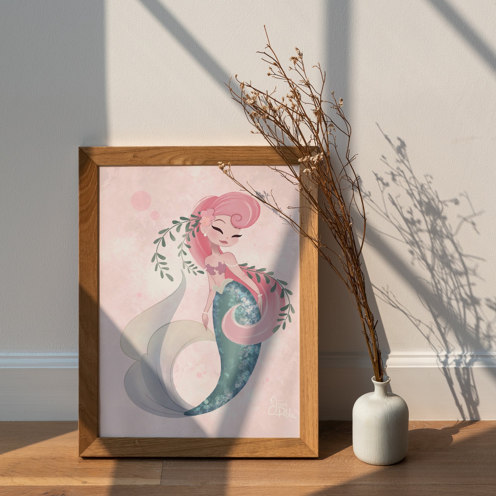 Pastel Pink Mermaid~ Mermaid Art Print ~mermay~ Mermaid Nursery - Etsy