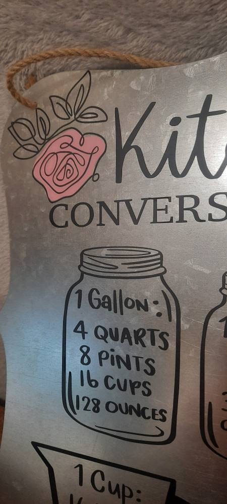 Kitchen Conversion Chart, Galvanized Metal Kitchen Sign 12x12 - Etsy