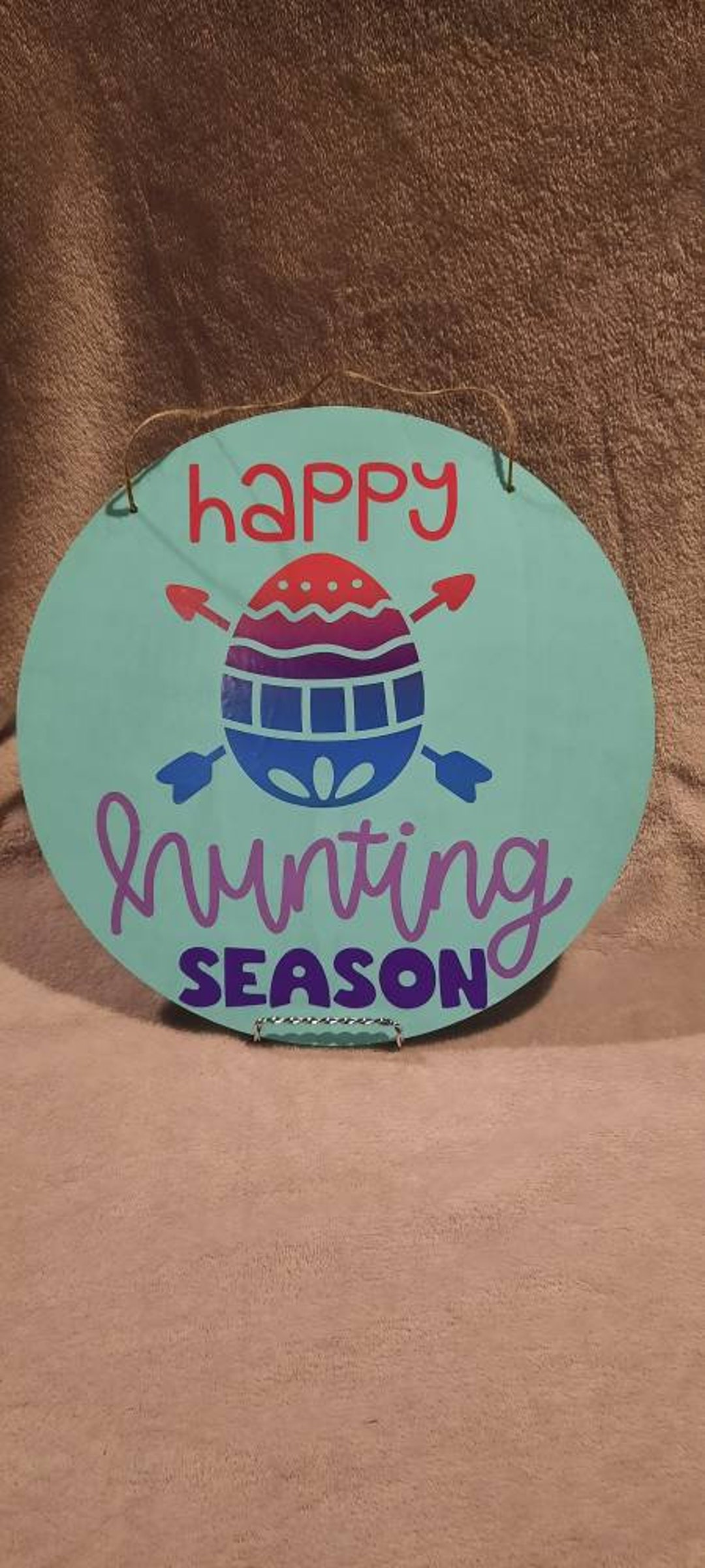 Happy Hunting Season Easter Wood Round Sign - Etsy