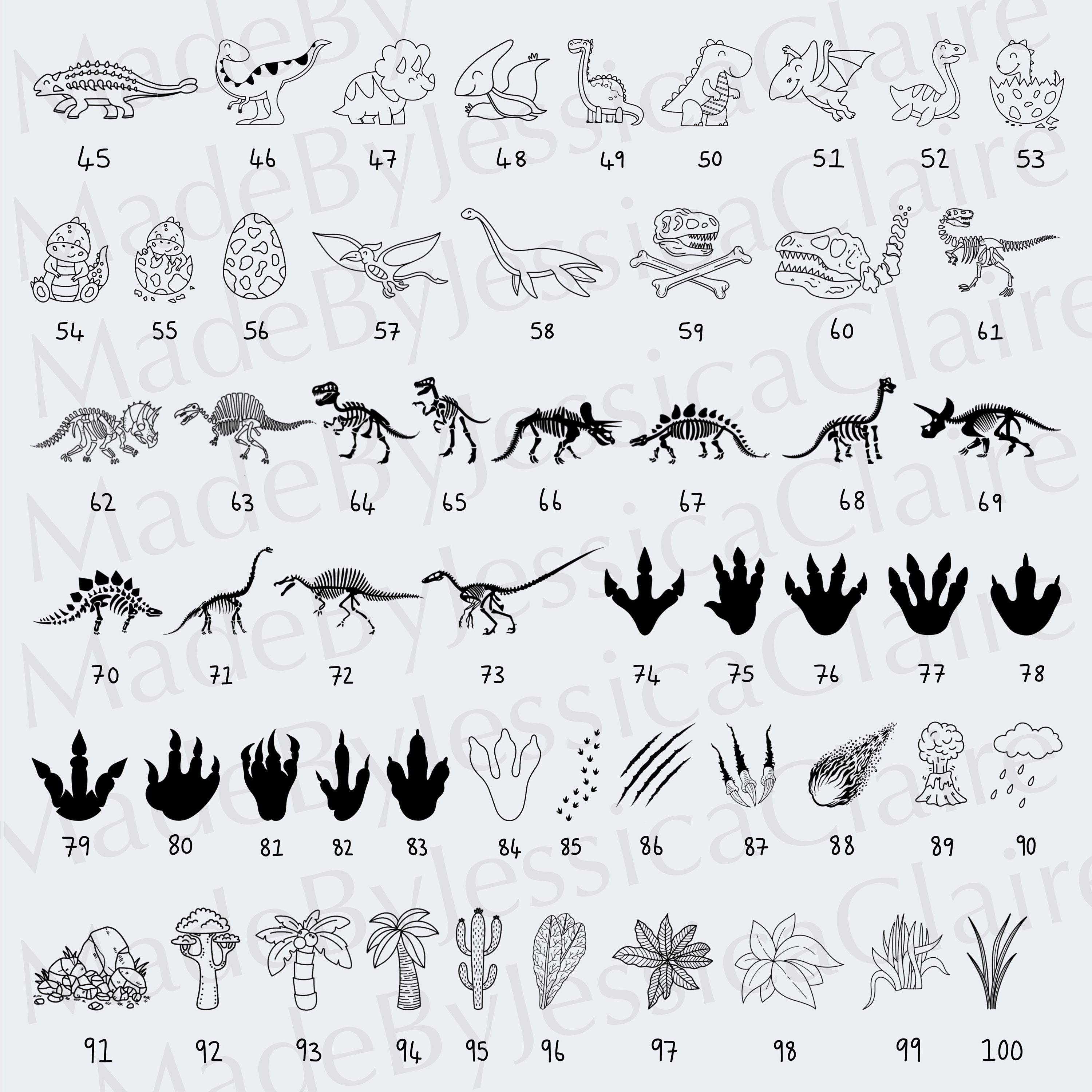 Dinosaur Procreate Stamps Cartoon Stamps Cute Dinosaurs - Etsy UK